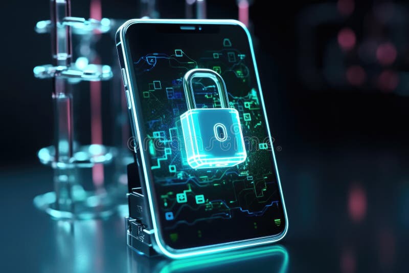 A Cell Phone with a Lock on the Screen. Suitable for Technology and ...