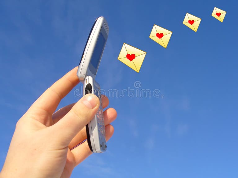 Cell Phone Love Messages stock photo. Image of hearts - 2079390