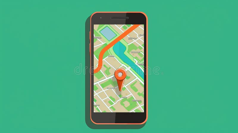 Cell Phone with Map and Location Icon. Generative AI Stock Image ...