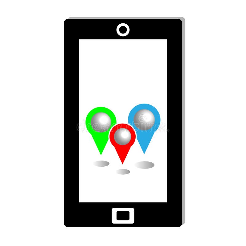 Cell Phone with Map Pin. Infographic Stock Vector - Illustration of ...