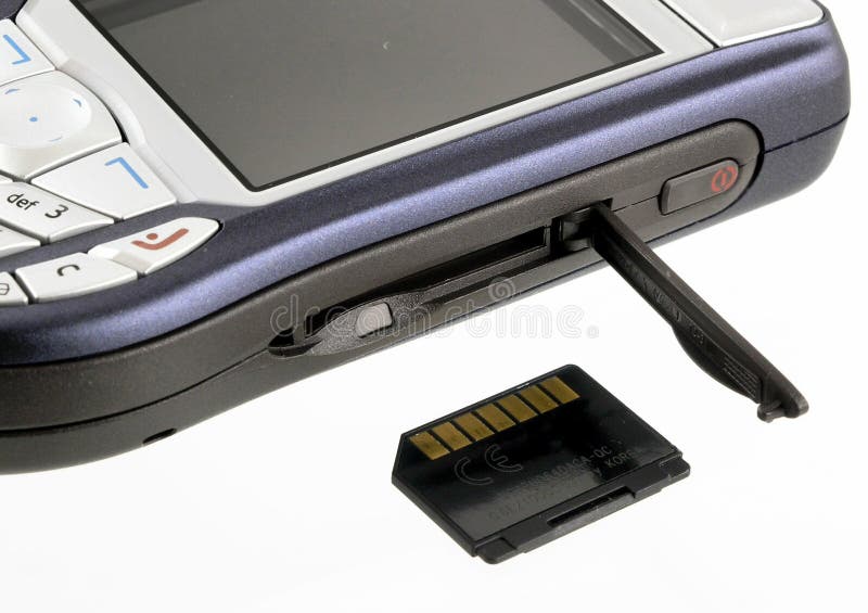 Cell phone and memory card stock image. Image of card, device - 591735