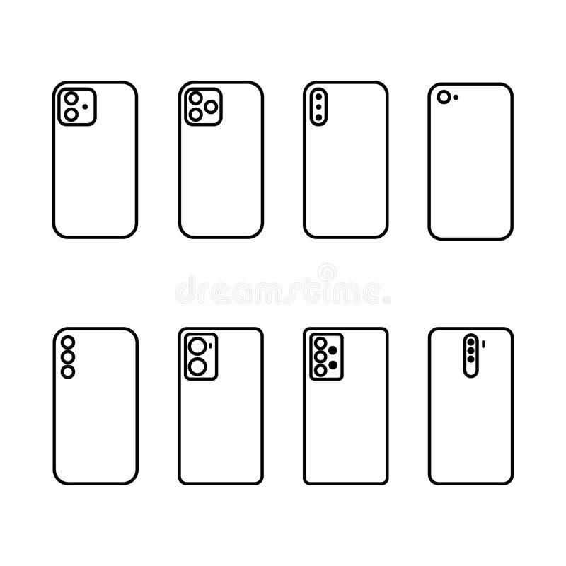 Cell Phone Outline Stock Illustrations – 27,215 Cell Phone Outline ...
