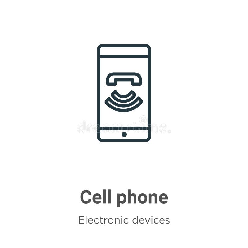 Cell Outline Vector Icon. Thin Line Black Cell Icon, Flat Vector Simple ...