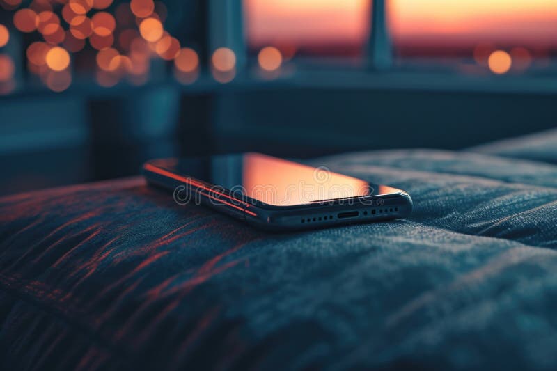 A Cell Phone Resting on Top of a Bed. Suitable for Illustrating ...