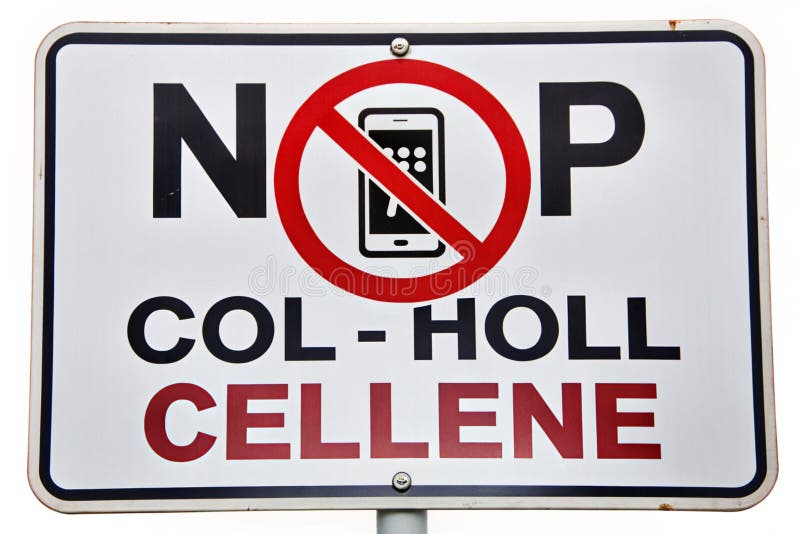 Cell Phone Restriction: No Cell Phone Sign Over White Background Stock ...