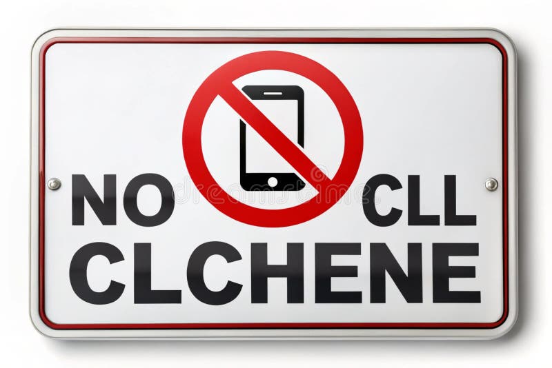 Cell Phone Restriction: No Cell Phone Sign Over White Background Stock ...