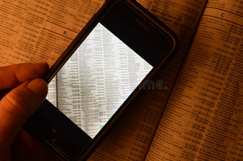 Cell Phone with Screenshot of Telephone Book Stock Photo - Image of ...