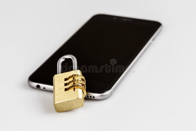 Cell Phone Security - Lock and Phone on White Stock Image - Image of ...