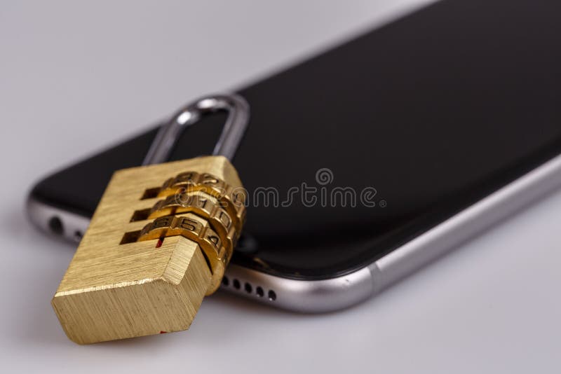 Cell Phone Security - Lock and Phone on White Stock Image - Image of ...