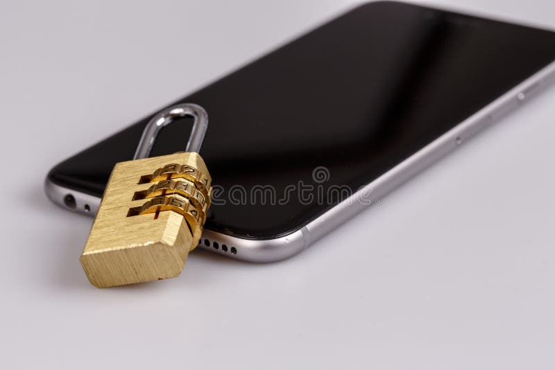 Cell Phone Security - Lock and Phone on White Stock Image - Image of ...