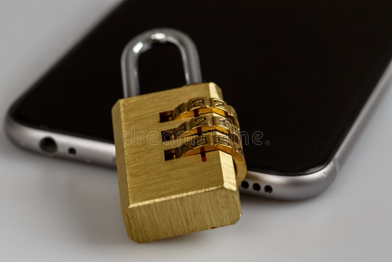 Cell Phone Security - Lock and Phone on White Stock Image - Image of ...