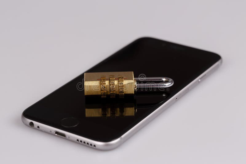 Cell Phone Security - Lock and Phone on White Stock Image - Image of ...