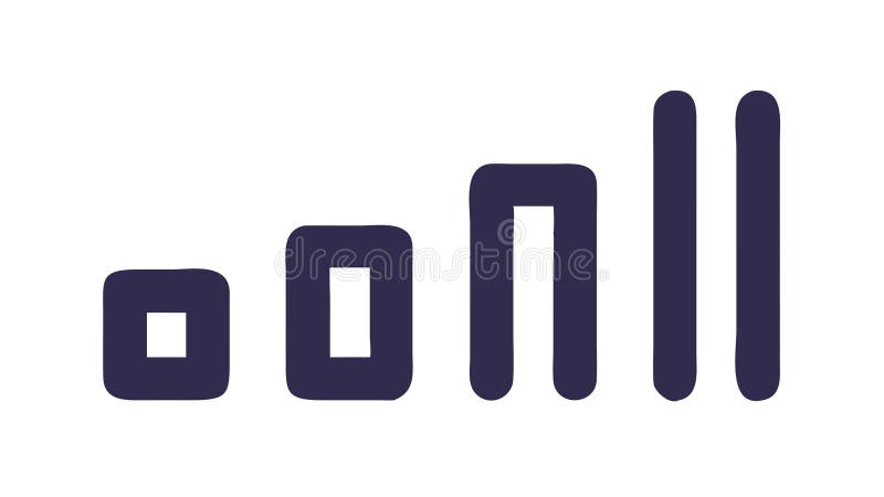 Cell Phone Signal Bars Icon for Mobile Connectivity Status, Vector ...