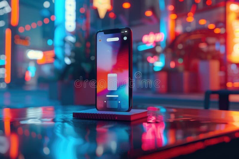 A Cell Phone Sitting on a Table, Ready for Use Stock Photo - Image of ...