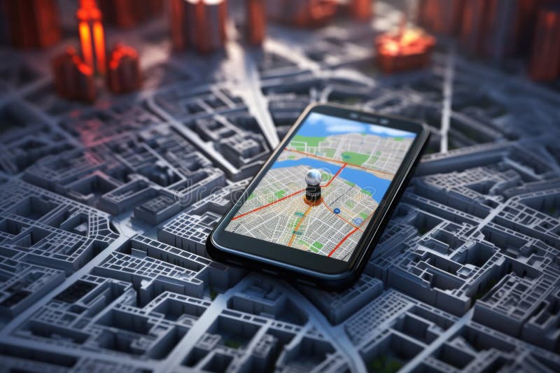 A Cell Phone Sitting on Top of a Map. Great for Illustrating Navigation ...