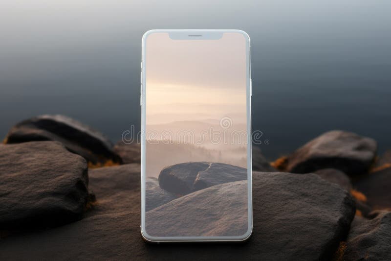 A Cell Phone Sitting on Top of a Rock. Perfect for Technology or Nature ...