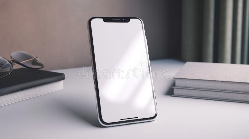 A Cell Phone Sitting on Top of a Table Next To a Stack of Books. AI ...