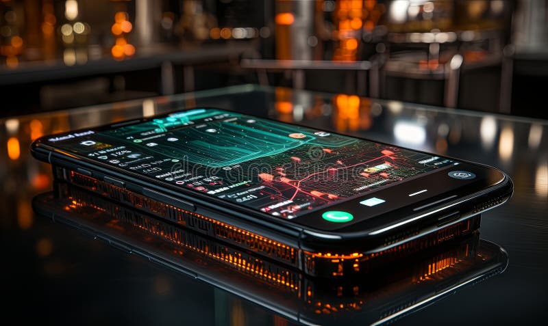 Cell Phone on Table stock image. Image of screen, resting - 325187691