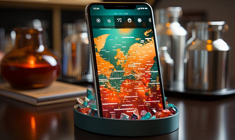 Cell Phone on Table stock photo. Image of stationary - 311419038