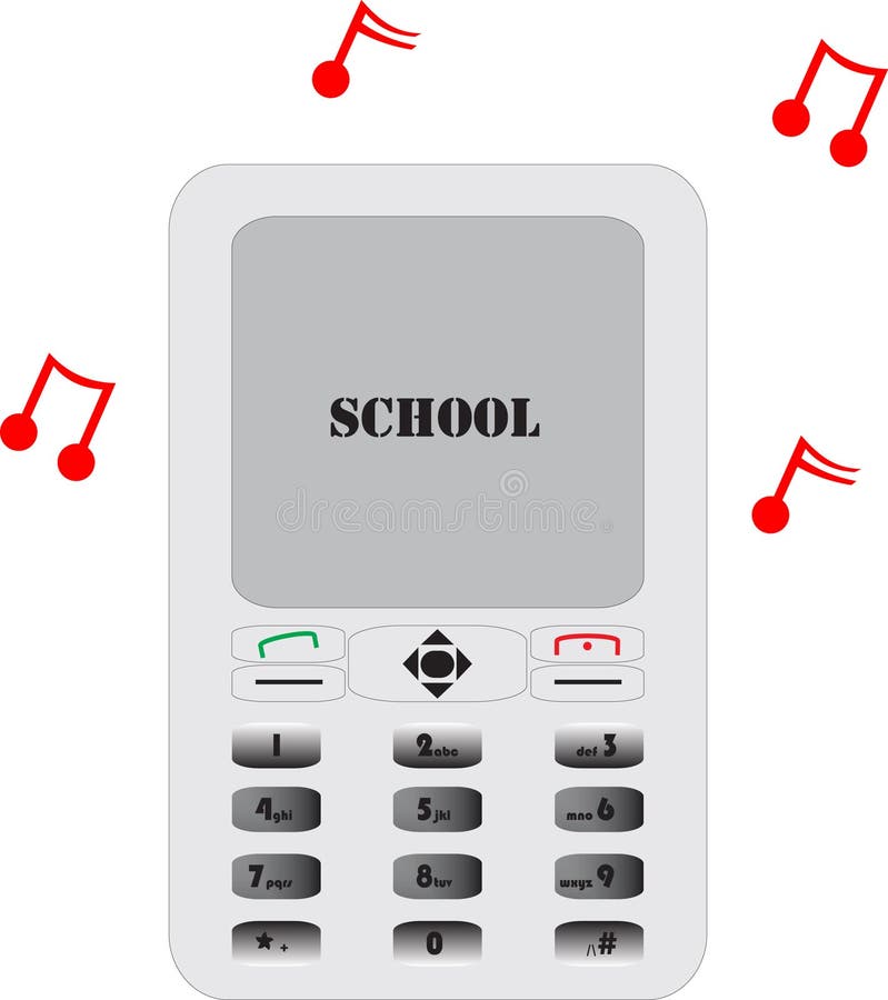 Cell Phone with Text School Stock Vector - Illustration of logos, call ...