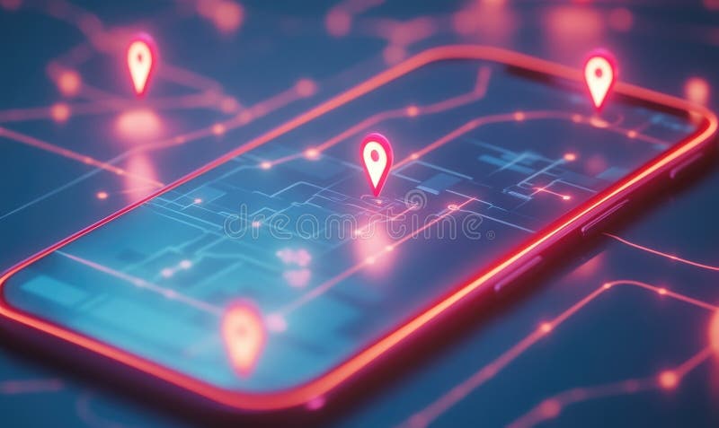 A Cell Phone with Three Red Dots on it Stock Illustration ...