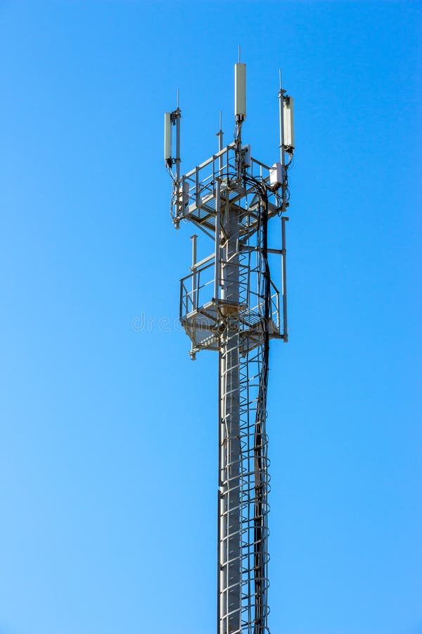 Cell Phone Tower Construction Stock Photo - Image of crane, being: 23958204
