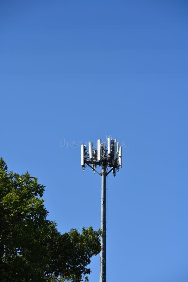 Cell phone tower stock image. Image of blue, wireless - 100813733