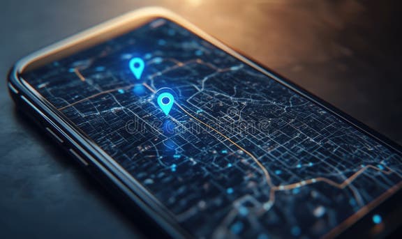 A Cell Phone with Two Blue Dots on it Stock Illustration - Illustration ...