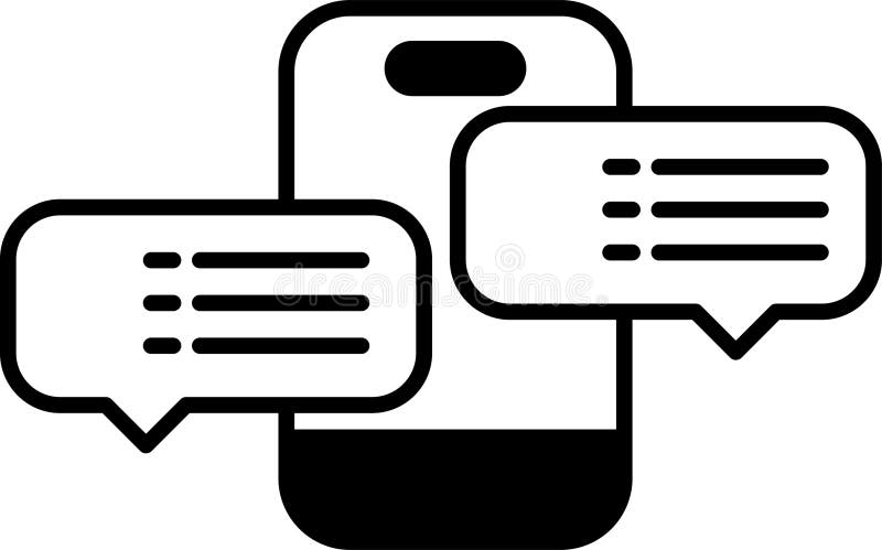 A Cell Phone with Two Messages on it Stock Vector - Illustration of ...