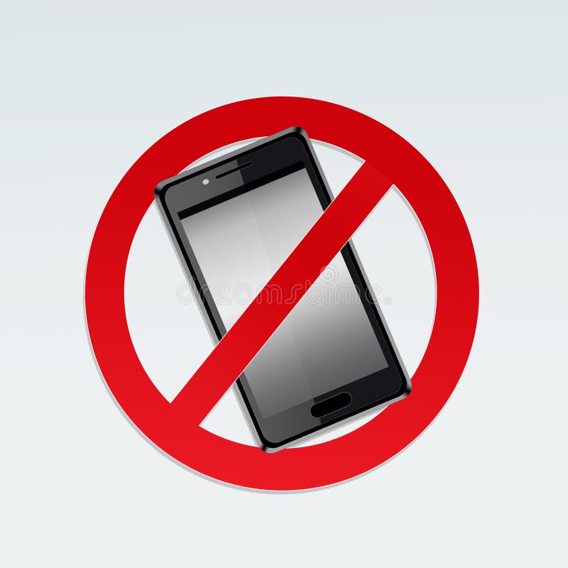 Cell phone use prohibited stock illustration. Illustration of ...