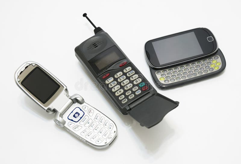 Cell Phones Evolution. Collection of Different Style,model and ...