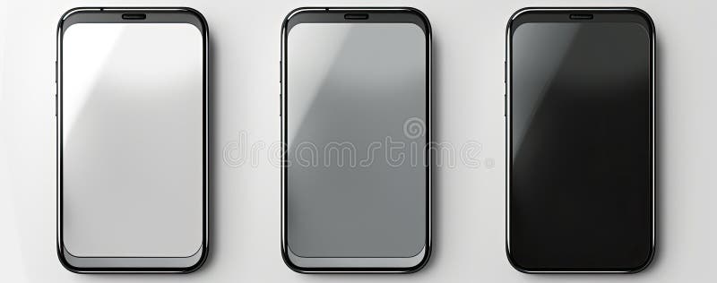 Cell Phones with the Same Blank Screen Stock Illustration ...
