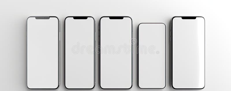 Cell Phones with the Same Blank Screen Stock Illustration ...