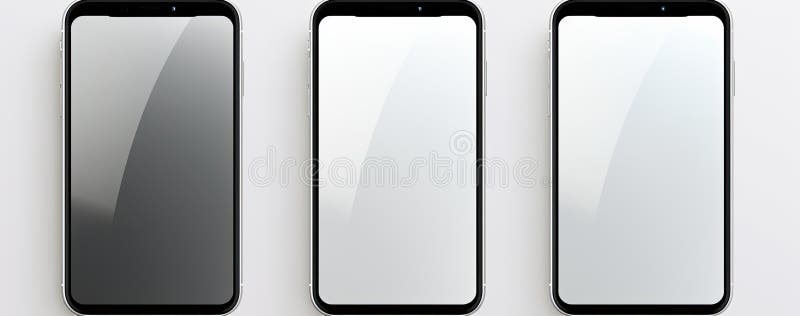 Cell Phones with the Same Blank Screen Stock Illustration ...