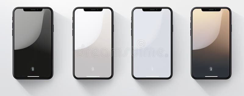 Cell Phones with the Same Blank Screen Stock Illustration ...