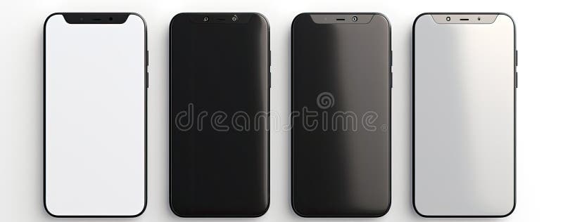 Cell Phones with the Same Blank Screen Stock Illustration ...