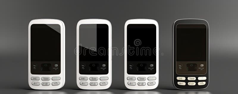 Cell Phones with the Same Blank Screen Stock Illustration ...