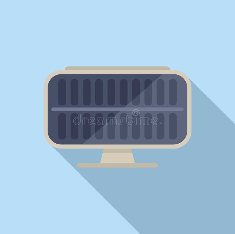 Cell Power Panel Icon Flat Vector. Solar Grid Roof Stock Illustration ...