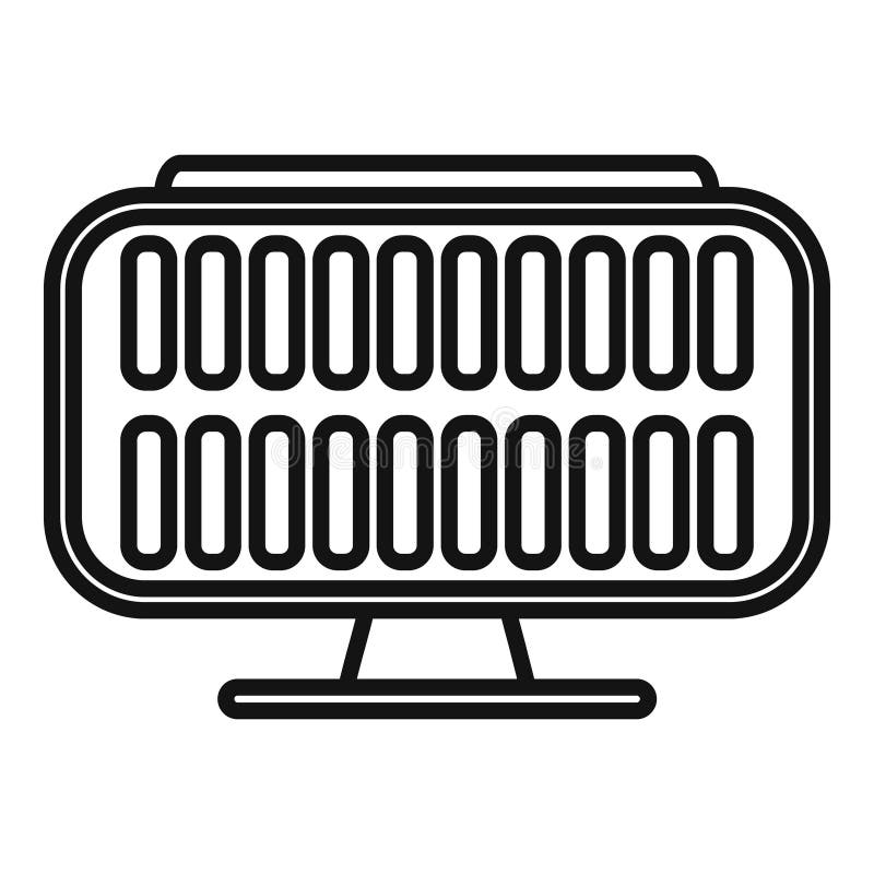 Cell Power Panel Icon Outline Vector. Solar Grid Roof Stock ...