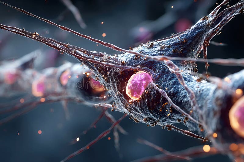 Cell Repair Process Under Microscope Showcasing Intricate Details of ...