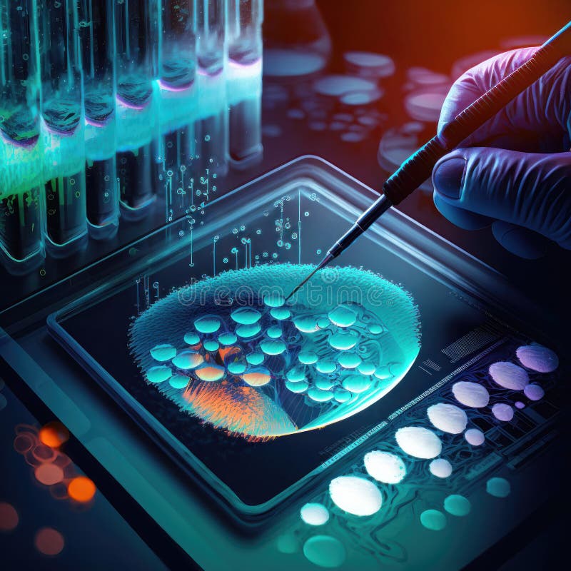 Cell Research Scientist. Generative AI Stock Illustration ...