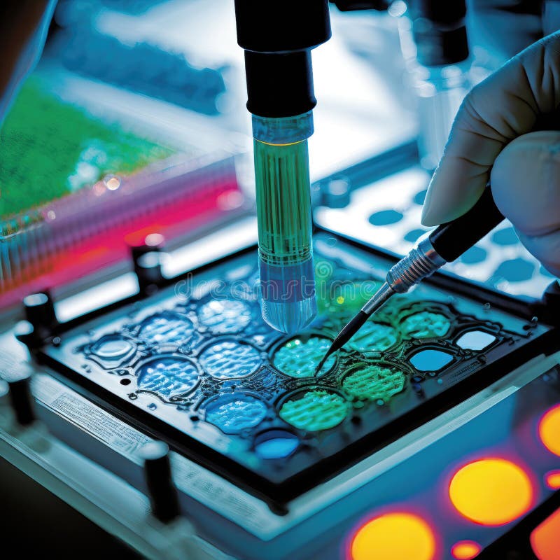 Cell Research Scientist. Generative AI Stock Illustration ...