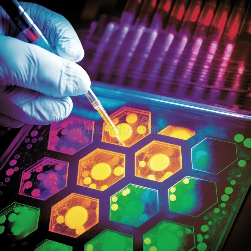 Cell Research Scientist. Generative AI Stock Illustration ...