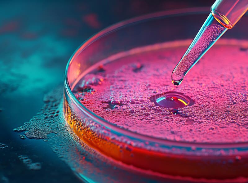 Cell Research, Transferring a Sample into a Petri Dish Containing Cells ...