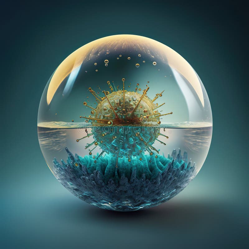 Crystal Ball with Flurona Virus Inside. Coronavirus Disease Covid19 ...