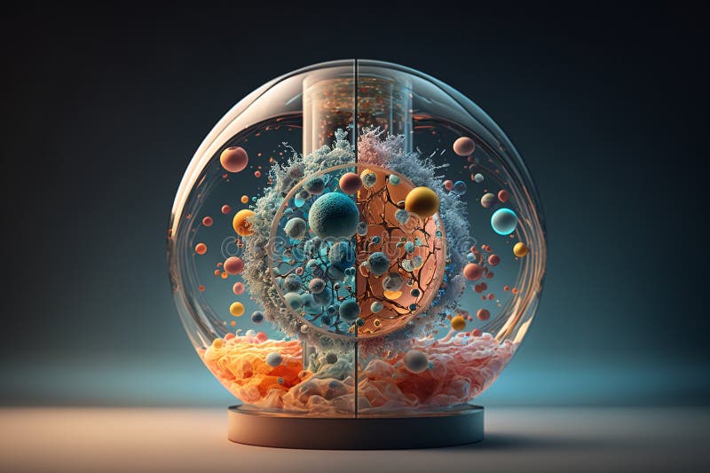 Cell Science Background. Medical Microscopic Molecular Conception Stock ...