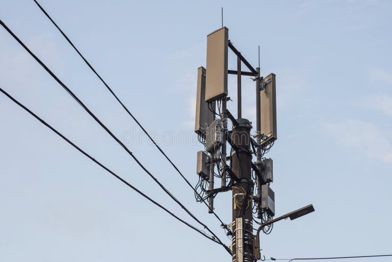 Cell Site Base Station. Telecommunication Tower. Wireless Communication ...