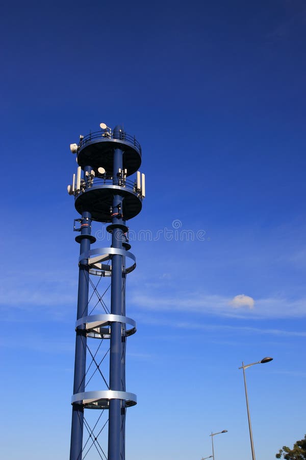 Cell site or cell tower stock image. Image of transmission - 100025427