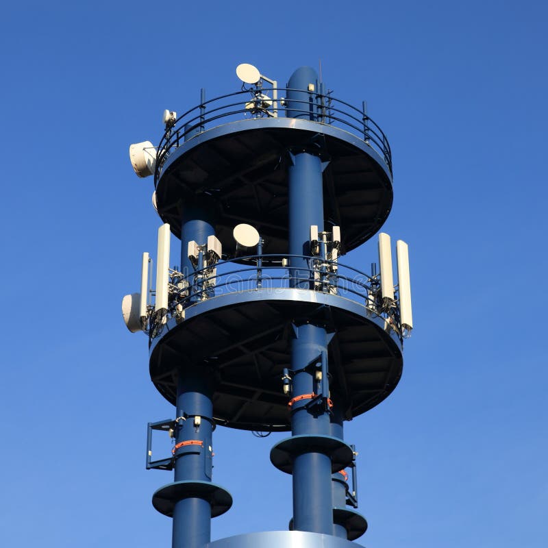 Cell site or cell tower stock image. Image of industrial - 100025811
