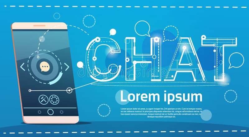 Cell Smart Phone Chat Social Network Communication Concept Stock Vector ...